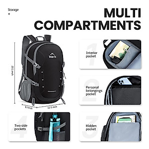 Venture Pal 40L Lightweight Packable Travel Hiking Backpack Daypack-Black