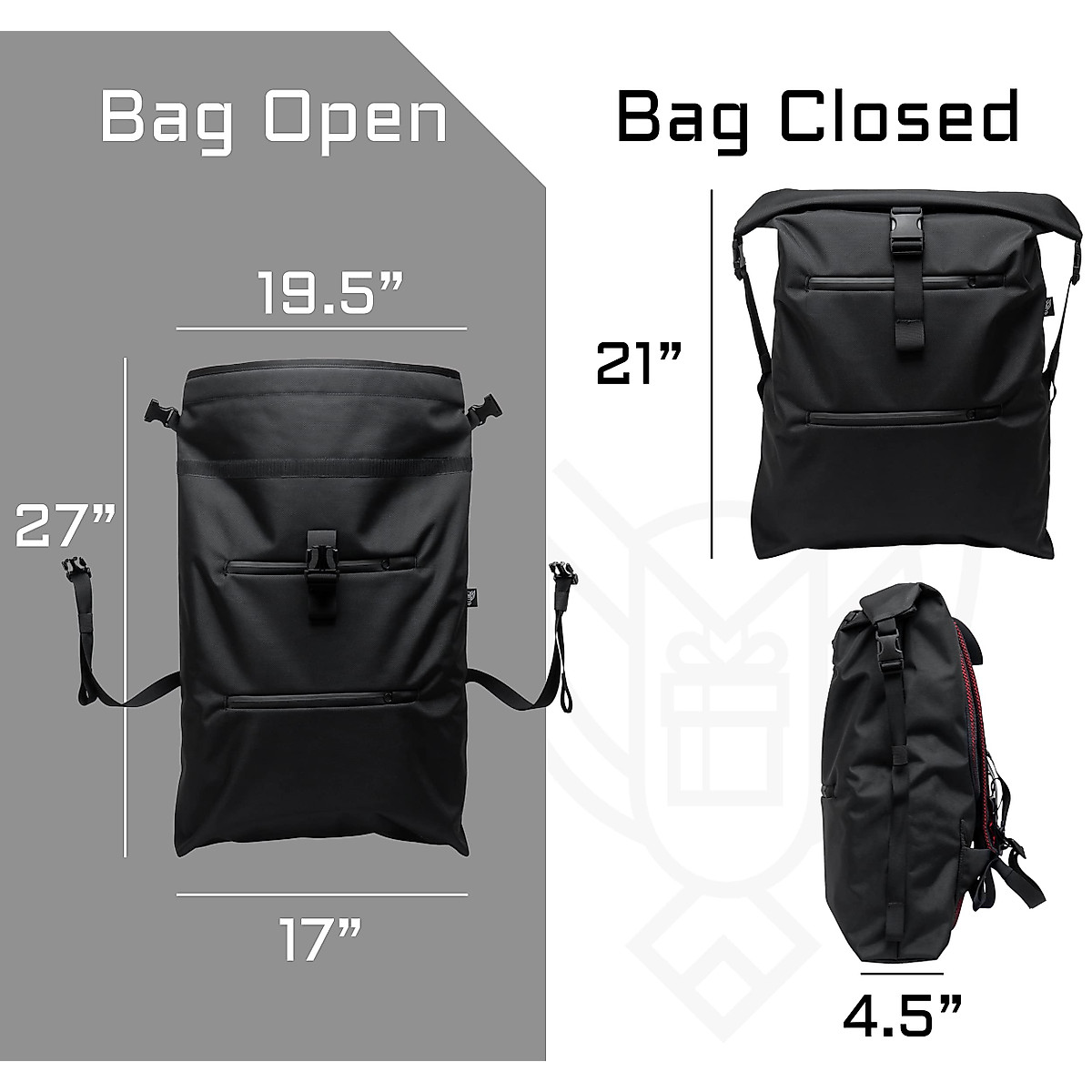 Xtreme Sight Line ~ AQUA RT ~ Large Water-Proof Faraday Backpack for Laptops, Tablets, and Mid-Size Electronics ~ Tracking/Hacking Defense ~ Red