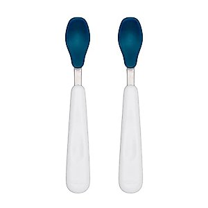 OXO Tot Feeding Spoon Set with Soft Silicone, Navy , 2 Count (Pack of 1)