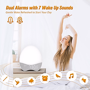 Welgo G4 White Noise Machine Alarm Clock and Nightlight with Natural Sound Dual Alarms, 12 Soothing Sounds, Sleep Timer, Dimmable Digital Display for Kids, Adult, Sleeping, Bedroom…