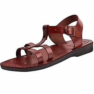 Holy Land Market Unisex Adults/Children Genuine Leather Biblical Sandals/Flip Flops/Slides/Slippers (Jesus - Yashua) Peter The Fisherman