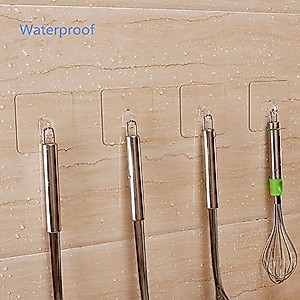 Ninth Five Wall Hooks(13.2lb), Self Adhesive Hooks, Clear Plastic Reusable Heavy Duty Hook for Kitchen Bathroom Office, No Trace No Scratch(12 Pack)