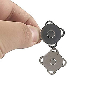 10 Sets Sew in Magnetic Bag Clasps Button Snaps Clasps Magnet Button for Purses Handbag Clothes Scrapbooking Closure Fastener Sewing Craft DIY (Silver,15mm)