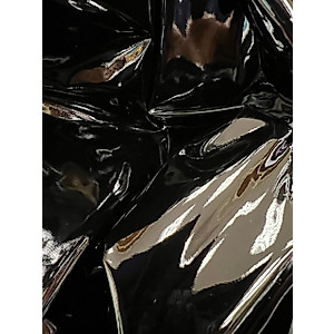 Shiny Black 4-Way Stretch Vinyl Latex Fabric by The Yard, 60" Wide, DIY, Crafts, Club Wear, Costumes, Cosplay