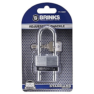 BRINKS 172-40061 Laminated Steel Padlock with Adjustable Shackle, 40mm