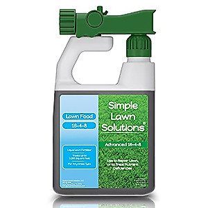 Advanced 16-4-8 Balanced NPK - Lawn Food Quality Liquid Fertilizer - Spring & Summer Concentrated Spray - Any Grass Type - Simple Lawn Solutions (32 Ounce)