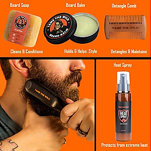 Tame's Easy Glide Beard Straightener Essential Kit and Tame's Orange Walnut Beard Soap Bundle