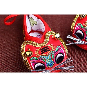 Coco Dolphin Baby Tiger Shoes 6 Month Infant Boy Girl Baby Gift Chinese New Year Asian Tang Traditional 100 Day Celebration Red