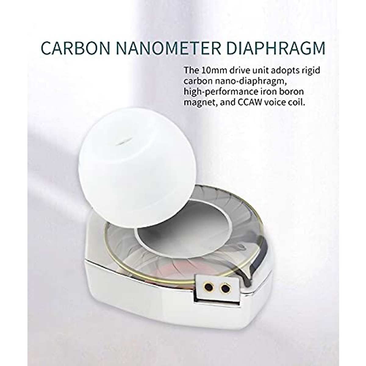 Hzsound Heart Mirror HiFi in Ear Monitor Earphone High Sound Quality Carbon Nanotube CNT Dynamic Driver High Resolution Noise Canceling Headphone Mirror Treatment