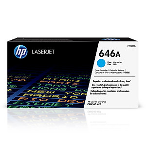 Original HP 646A Cyan Toner Cartridge | Works with HP Color LaserJet Enterprise CM4540 MFP Series | CF031A