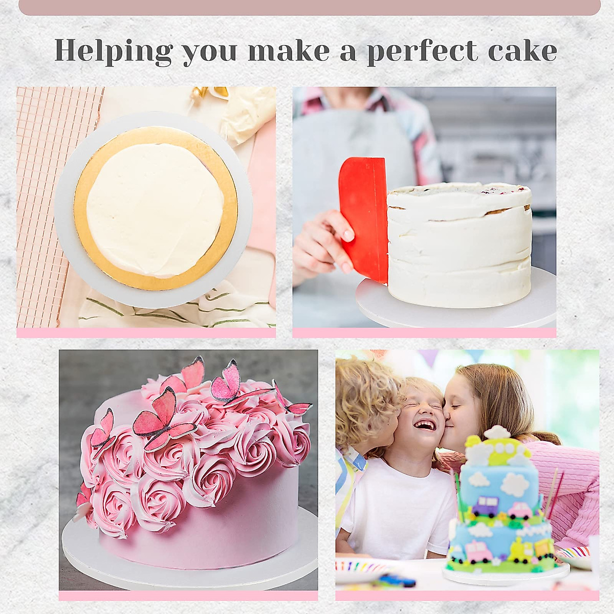 20 Pcs 12 Inch Round Cake Drums White Cakeboard 1/2 Inch Thick Circle Cake Boards Cake Base for Wedding Birthday Party Multi Tiered Cakes
