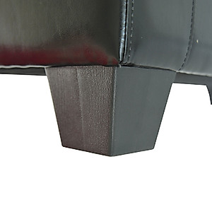 HOMCOM Large 51" Storage Ottoman, Tufted Faux Leather Storage Bench for Living Room, Entryway, or Bedroom, Black