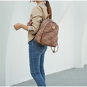 MKF Collection Backpack for Women, Signature Vegan Leather Top-Handle Carry on Backpack Female Travel bag Red