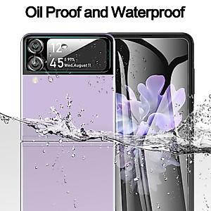 YWXTW [2+2 Pack] for Samsung Galaxy Z Flip 3 Inside EPU Screen Protector + Camera Lens Protector Tempered Glass, Upgraded Ultra-Thin Bubble Free HD Clarity Protective Coverage Scratch Resistant