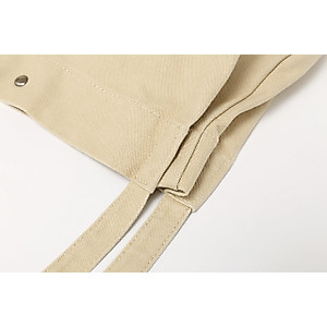 Jeelow Canvas Tote Handbag Shoulder Bucket Hobo Bag Purses For Men Women (Khaki)