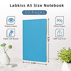 Labkiss 24 Pack College Ruled Notebook & Journal Bulk, Multi Cover, Line Thick Paper, A5 Size, 5.5x8.3 inch, 60 Page, Small Subject Composition Note Pad Set for Women Men Kids Traveler Student Office
