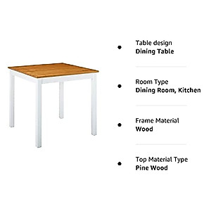 Zinus Becky Farmhouse Square Wood Dining Table