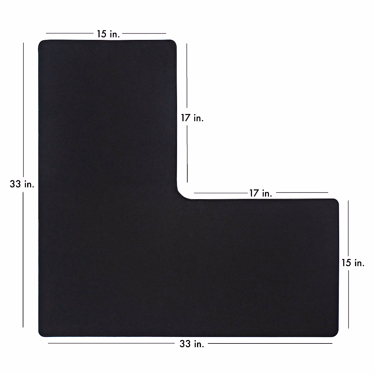 LPadds L Shaped Mouse Pad - Large, 3mm thickness, Stitched Edges, Water Resistant - Corner Mouse Mat for L Shaped Desk, Corner Desk and Gaming Setup