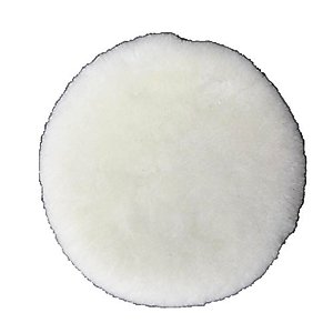 OKAYDA Lambswool Polishing Pads 6 inch Soft Sheepskin Buffing Pads with Hook and Loop Back Design Cutting Pad for Car, Furniture, Glass and So On