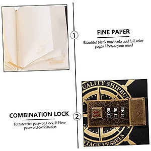 Ciieeo 2 pcs sailor notebook Coded Locking Diary Book drawing diary with lock Business Notepads Writing Notepad Diary Office Notepad room decor pocket travel Paper dairy products Journal