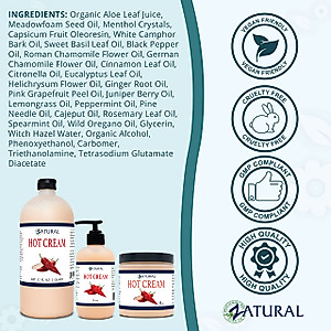 Zatural Hot Cream Relaxing Cream Muscle Rub Skin Tightning Lotion Body Wraps Skin Firming (8 Ounce)