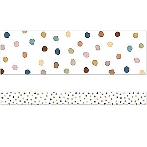 Teacher Created Resources Everyone is Welcome Painted Dots Straight Border Trim (TCR7165)