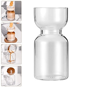 UPKOCH Glass Coffee Mug Coffee Cup Hourglass Clear Milk Cup Wine Beer Cup Drinking Glass Mug for Home Kitchen Office Coffee Shop 310ml