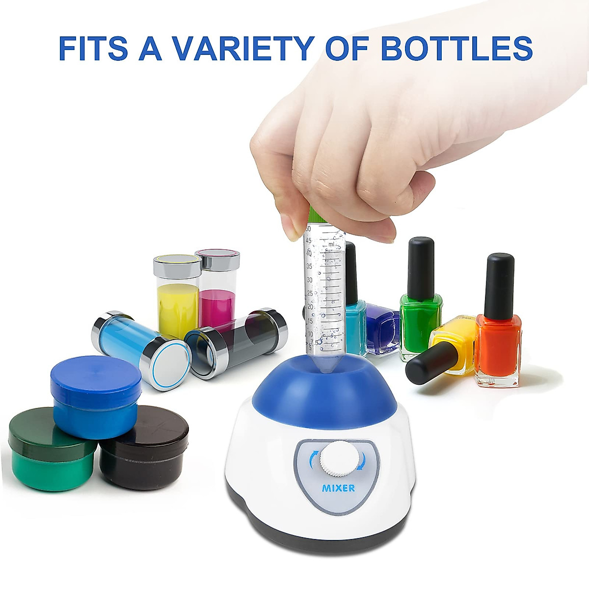 Mini Vortex Mixer Vortex Shaker Lab Salon Mixer 3000rpm Portable Mix Gel Polish Centrifuge Tubes up to 50ml for Acrylic Paints Nail Art Scientific Lab Clinic Classroom