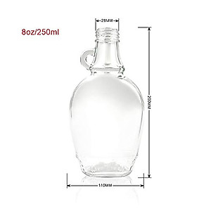 Premium Vials, 8 Ounce, 12 Pack, Empty Glass Syrup Bottles For Canning, with Metal Lids, Glass Maple Syrup Bottles (12 Pack with Shrink Wrap)