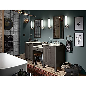 KOHLER Artifacts Bathroom Vanity Light Fixture, Single Wall Sconce Lighting, Frosted Glass Shade, UL Listed, 1 Light, Polished Nickel