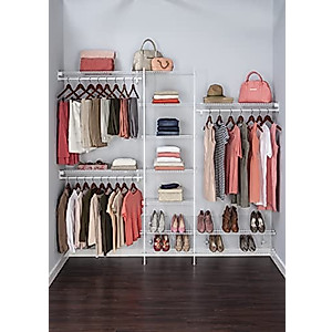ClosetMaid 5037 5ft. to 8ft. Fixed Mount Closet Organizer Kit, White