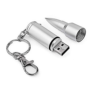 RAOYI 64G USB Flash Drive USB 2.0 Metal Memory Stick Pen Drive Thumb Drive Zip Drive with Key Chain (Silver)