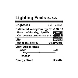 OTAHOMEE E17 LED Light Bulb,E17 Intermediate Base Type R14 Reflector LED Spotlight Bulb Used for Desk Lamp,Cabinet Lighting,Reading Lamp,5W(60W Equivalent) Warm White 3000K Non-Dimmable 1Pack