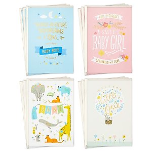 Hallmark Baby Shower Cards for New Parents (12 Cards with Envelopes) Welcome New Baby, Congratulations, Gender Reveal