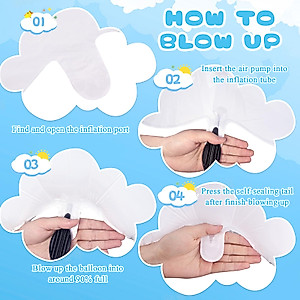 6 Pieces Cloud Balloons,White Cloud Foil Balloons,Cloud Balloons Baby Shower,Cute Cloud Shaped Balloons for Boys Girls Baby Shower Themed Party Birthday Party Wedding Decorations Supplies (Facecloud)