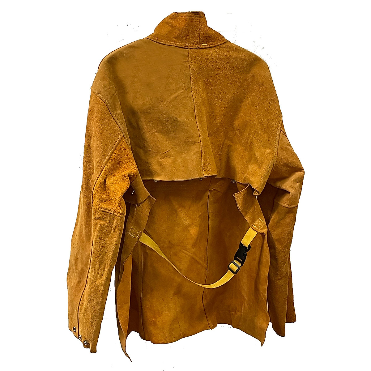 Leather Welding Jacket, Heat & Flame Resistant Jacket, Cowhide Welding Work Shop Jacket Large