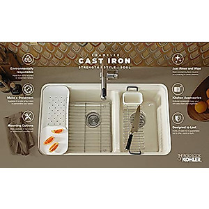 Kohler K-8669-5UA3-0 Riverby Kitchen Sinks, Large, White