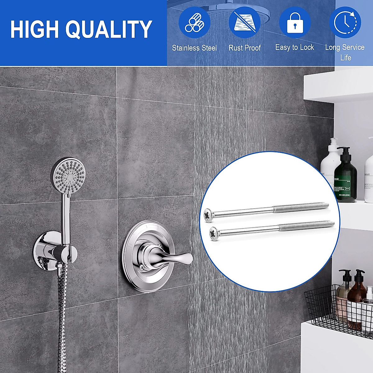 RP12630 Longer Escutcheon Trim Screws for Delta Faucet Escutcheon - Shower Escutcheon Screws for Valves Roughed-in Too Deep, Plumbing Replacement Parts for Delta Tub and Shower System (2 Pack)