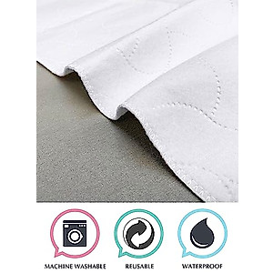 American Baby Company Waterproof Reusable Embossed Quilt-Like Flat Crib Protective Mattress Pad Cover for babies, adults and pets, White