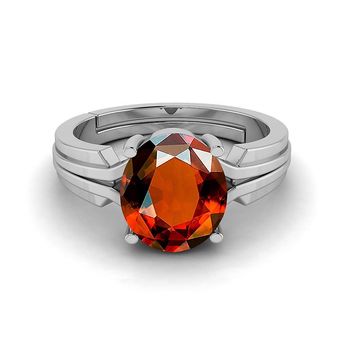 LMDPRAJAPATIS 8.10 Carat Natural Gomed Astrological Purpose German Silver Ring For Women's