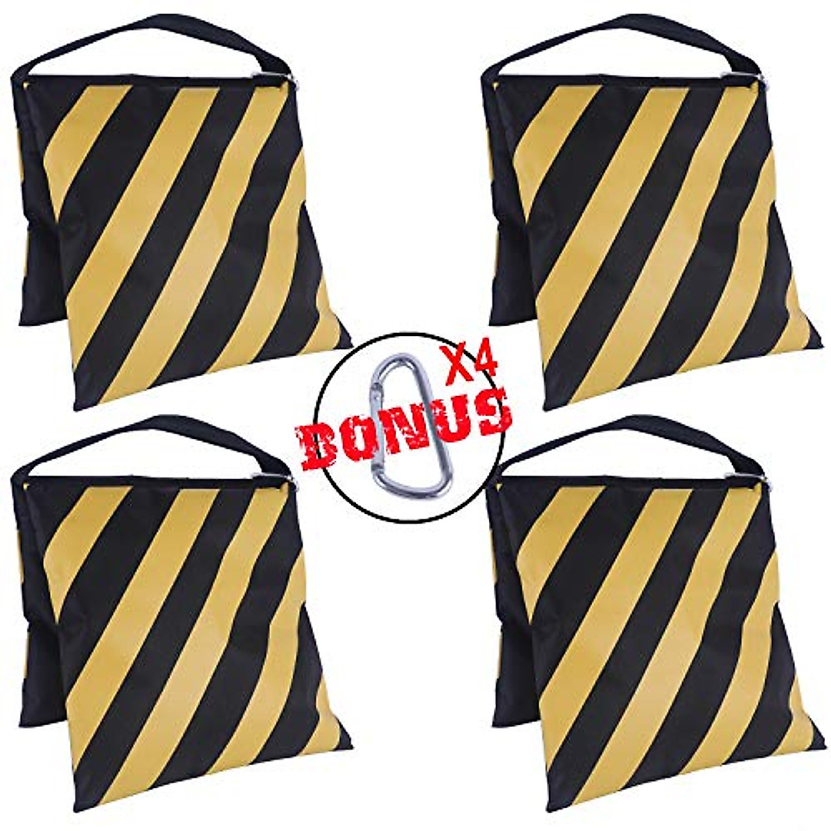 ABCCANOPY Sandbag Photography Weight Bags for Video Stand,4 Packs (Yellow)