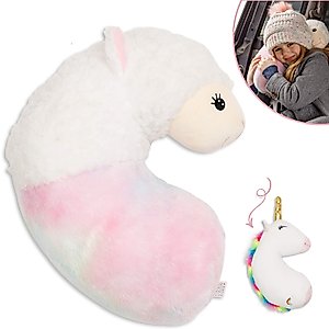 XDEMODA Seatbelt Pillow for Kids Travel - Dinosaur Seat Belt Cover & Cushion Pillow. Child Car Stuffed Plush Animal Travel Pillow. Safety Belt