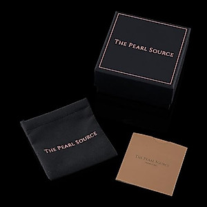 The Pearl Source Genuine AAA Quality 9mm Pink Freshwater Cultured Real Pearl Dangle Earrings for Women | Trendy Valentine Girls Prom Bridesmaid Wedding Earring | 14K Gold Plated 925 Sterling Silver