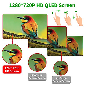 [QLED Screen Upgrade] Double Din Car Stereo with Dash Cam, Wireless Apple CarPlay and Android Auto, Bluetooth 5.3, 4.2-Channel Audio Output, MirrorLink, Backup Camera, AM/FM Car Radio