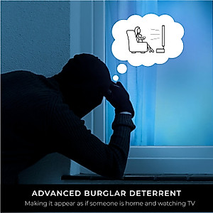 FakeTV – FTV-11 - Advanced Burglar Deterrent Device – Widescreen Realistic Television Simulator with Reflective Lens - Dummy Home Security Device with Lights – Protect Your House & Valuables