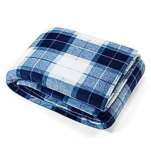 Nautica - Queen Blanket, Plush Fleece Bedding, Super Soft & Lightweight Home Decor (Northsail Blue, Queen)