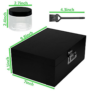 SEHLIX Large Bamboo Box with Combination Lock 3 Jars,Decorative Box for Home Gifts Locking Storage Bamboo Box Storage Accessories(Black)