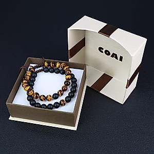 COAI You Complete Me Onyx Tiger Eye Stone Bracelets for Couples