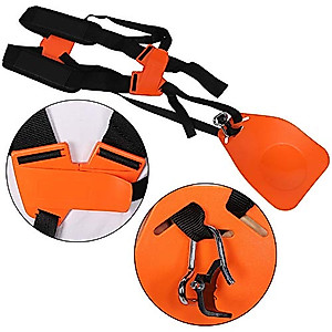Jacksking Strimmer Strap, Adjustable Double Shoulder Harness Strap String Trimmer Shoulder Belt Part for Garden Lawn Mower Strimmer Brush Cutter