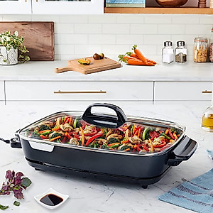 16 Inch Nonstick Electric Skillet - with Glass Cover Electric